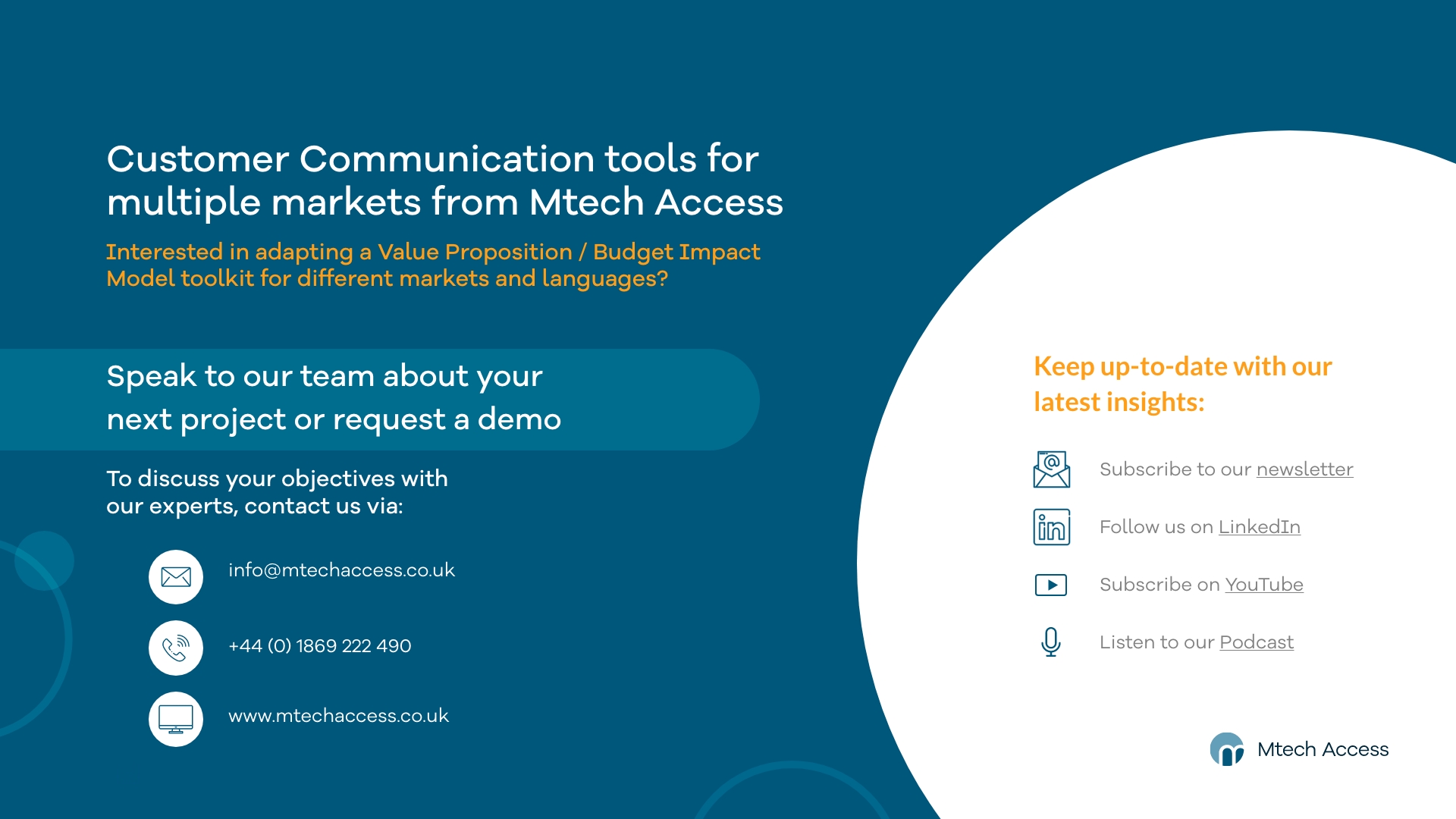 Multi-Market Customer Communication Tools - Mtech Access